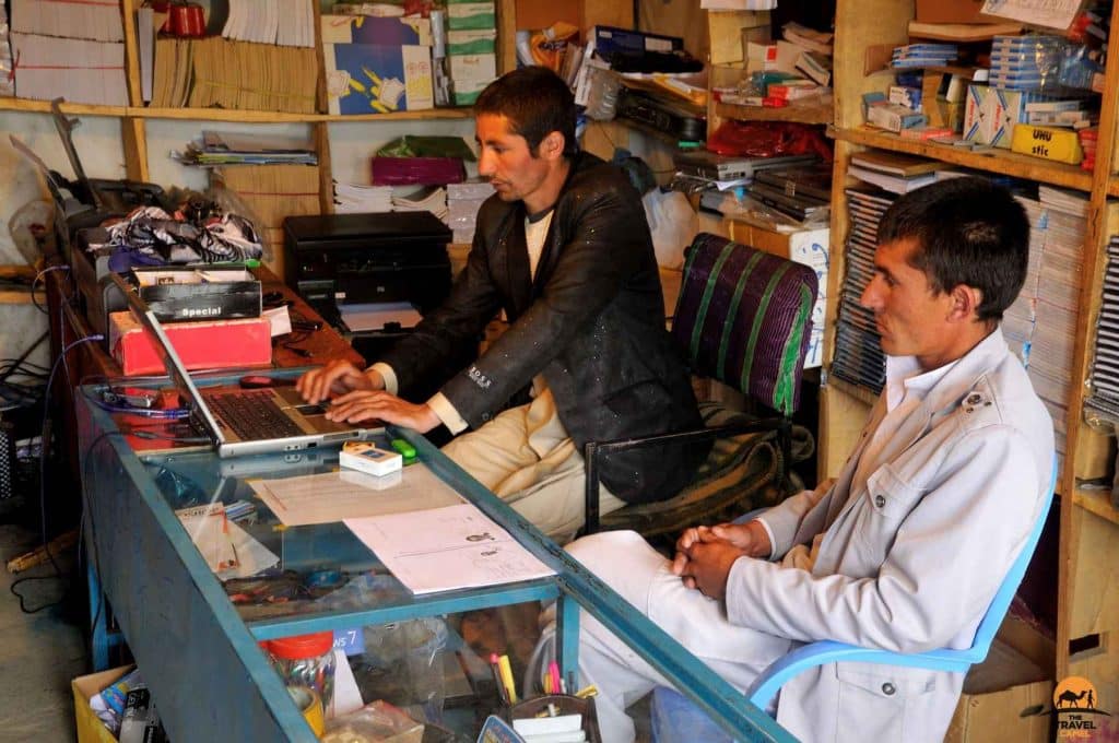 Interior of computer shop in Iskashim – Afghanistan